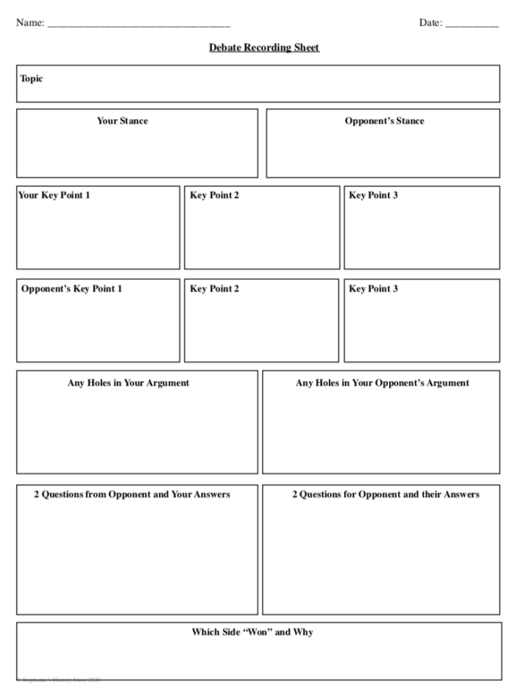 My Go-To Secondary Friendly Debate Prompts – Stephanie's History Store