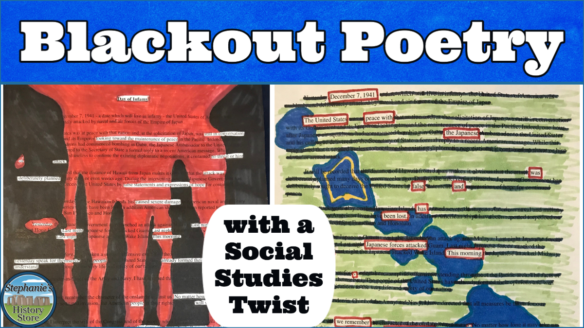 Blackout Poetry with a Social Studies Twist – Stephanie's History Store